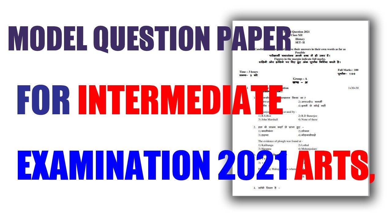 MODEL QUESTION PAPER FOR INTERMEDIATE EXAMINATION 2021 ARTS HIS | GEO ...