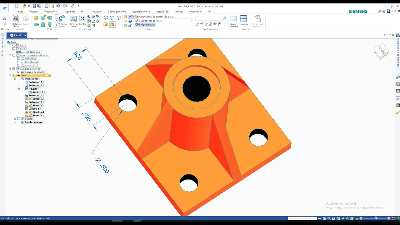 PLACA de base en SOLID EDGE 2020 - YouTube