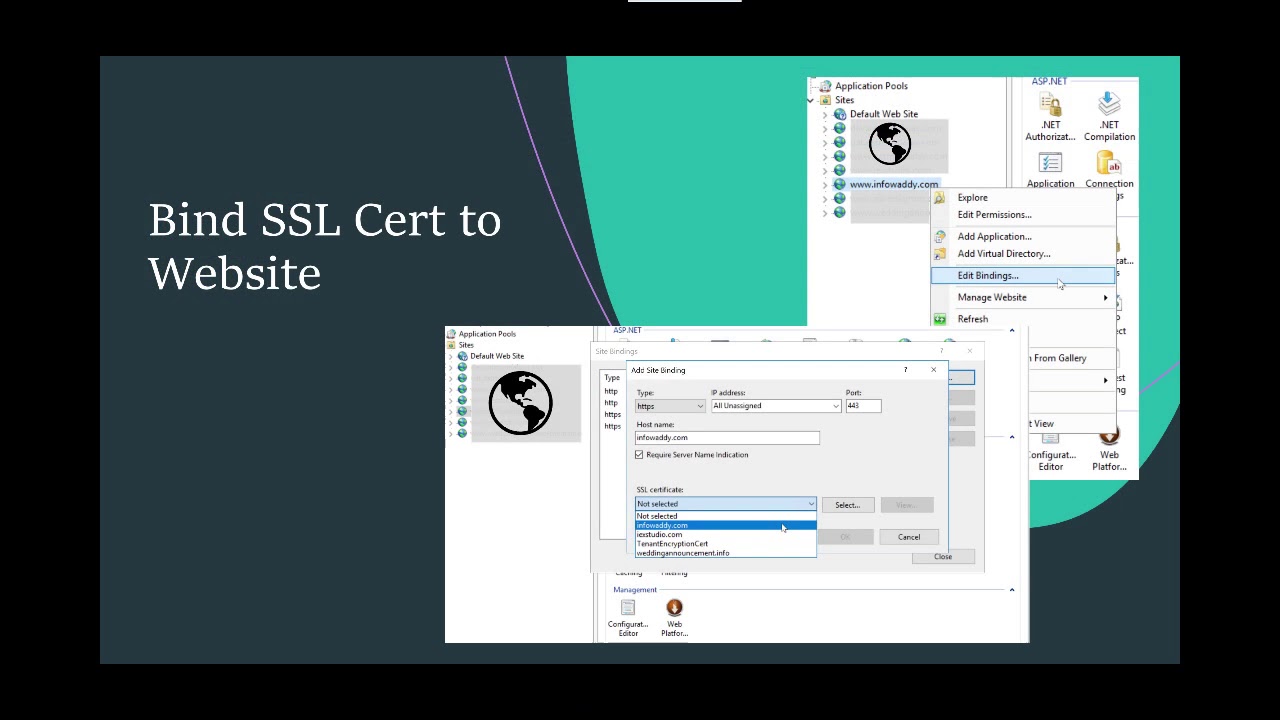 How to deploy SSL certificate to widows IIS server - YouTube