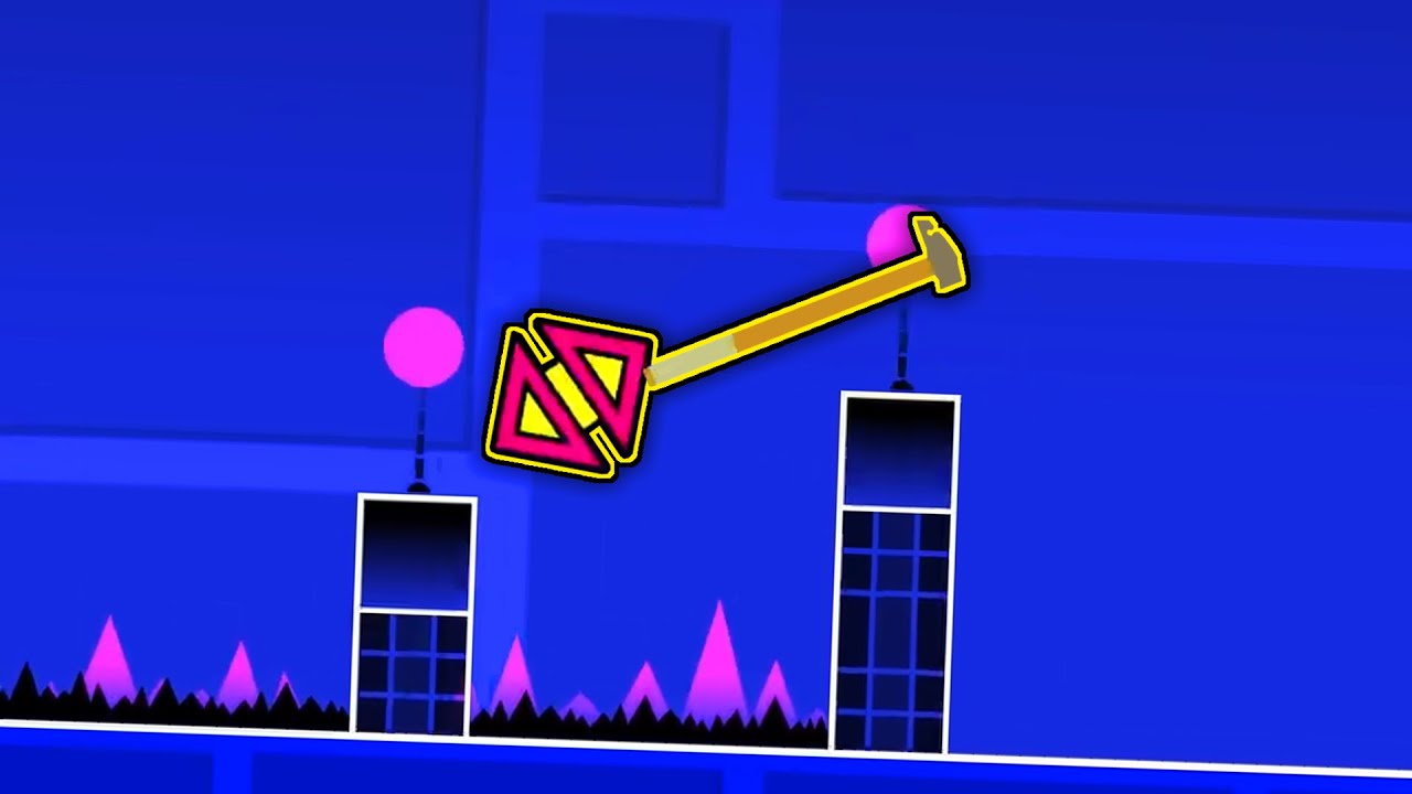 Beating GEOMETRY DASH with a HAMMER?! - YouTube