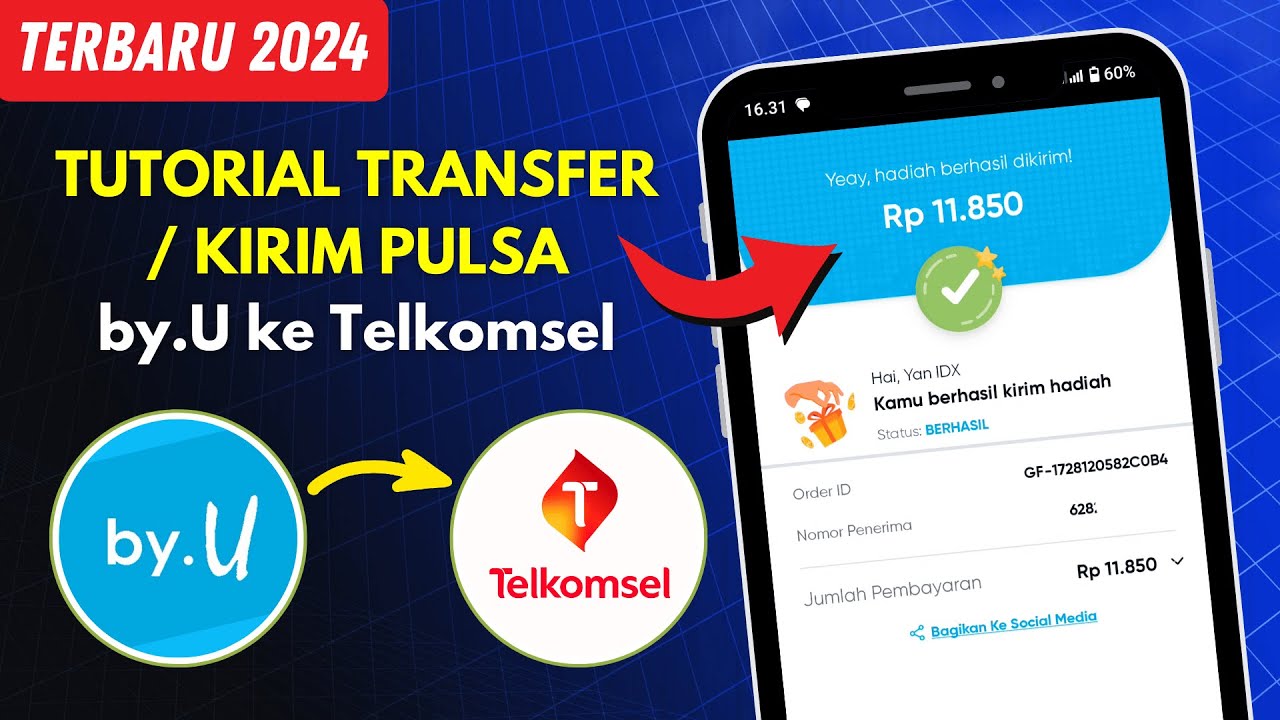 🔥 Cara Transfer Pulsa by.U ke Telkomsel Mudah dan Cepat 2024 - YouTube