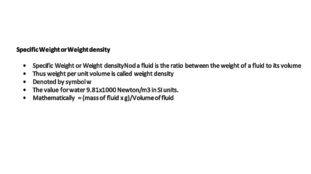 What is Specific Weight Or Weight Density in Fluid Mechanics - YouTube