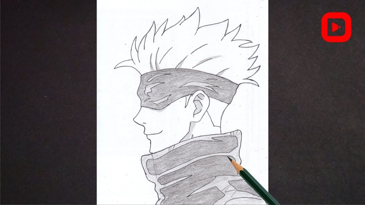 How to draw Gojo Side View || Jujutsu Kaisen || Easy anime drawing ...