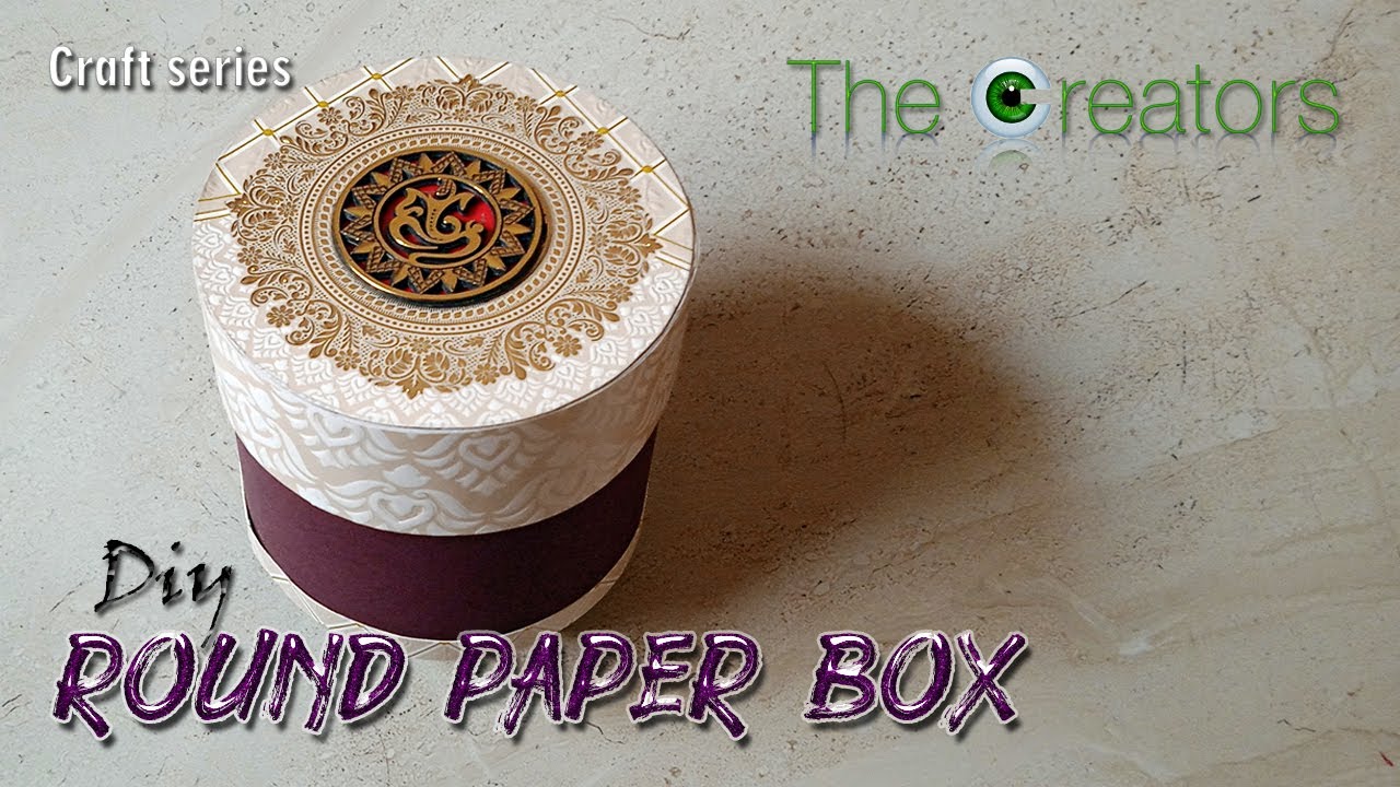 How to make a round shaped paper gift box ll diy paper box - YouTube