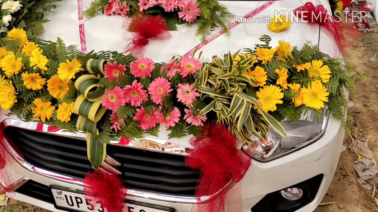 Flower decoration car no. 2 all natural flower - YouTube