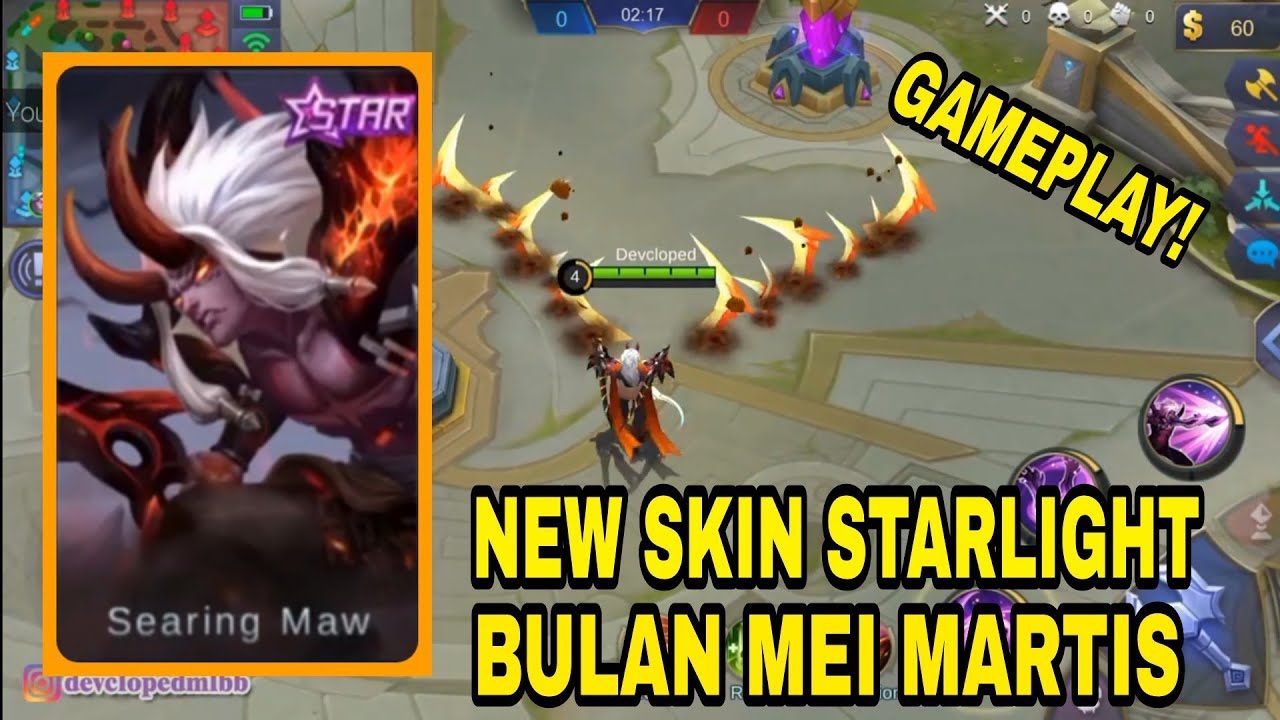 New Skin Starlight Member Martis "Searing Maw" Gameplay! Mobile Legends ...