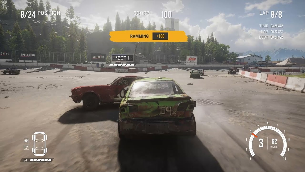Wreckfest 2 Map: Speedway Car: American 1 Type: Figure 8 - YouTube