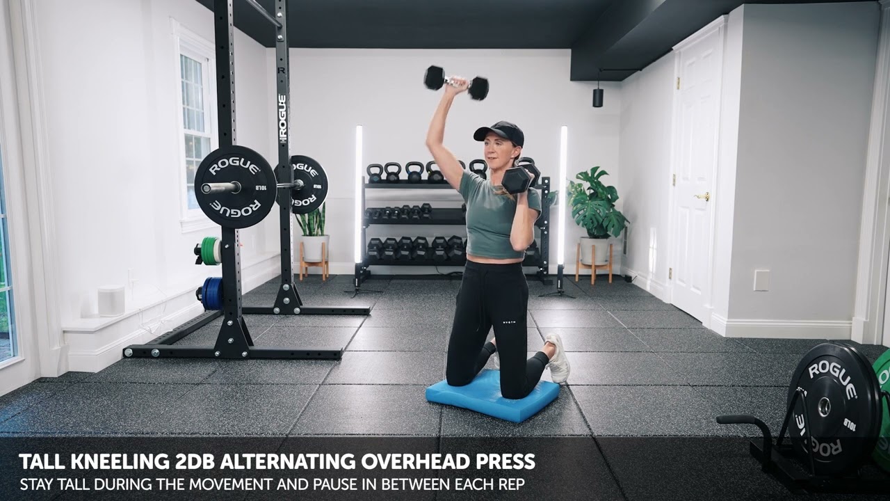 Tall Kneeling 2DB Alternating Overhead Press - YouTube