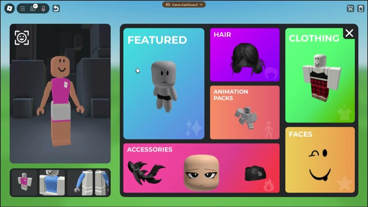 I played catalog avatar creator and my clothes came up! - YouTube