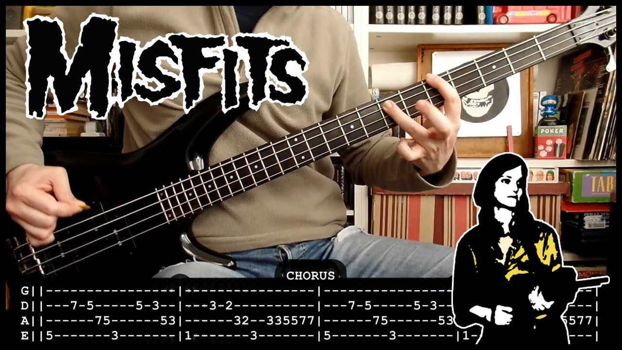 MISFITS - She (BASS cover with TABS) [lyrics + PDF] - YouTube