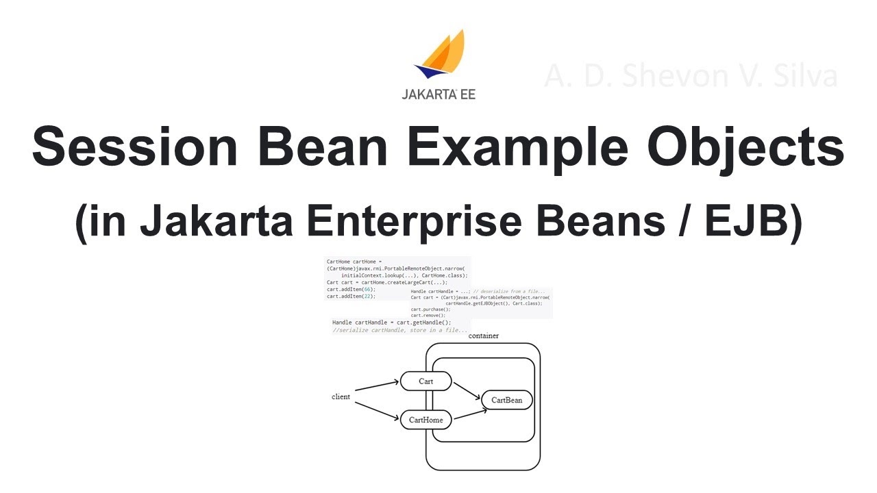Session Bean Example Objects (in Jakarta Enterprise Beans / EJB) - YouTube