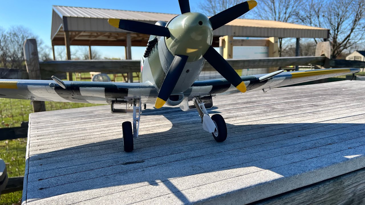 Horizon Hobby - Spitfire 1.2m maiden. Very windy! - YouTube