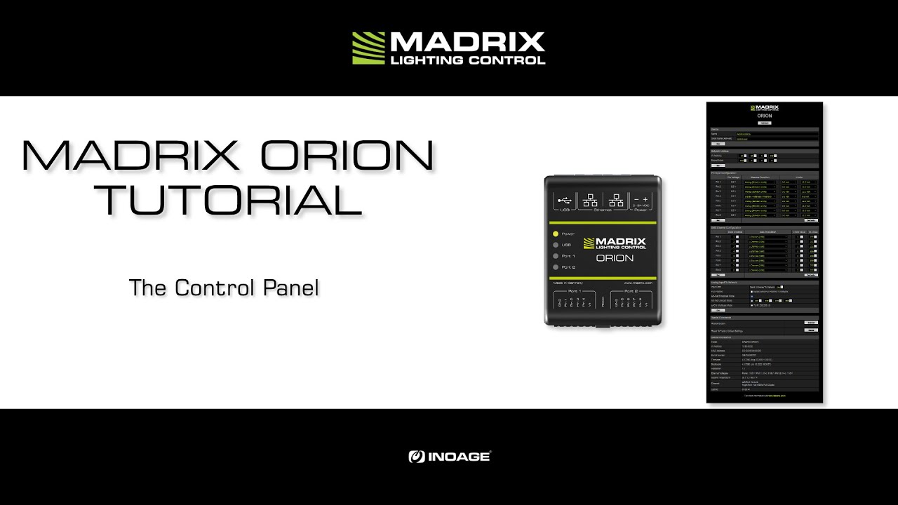 MADRIX ORION Tutorial - The Control Panel - YouTube