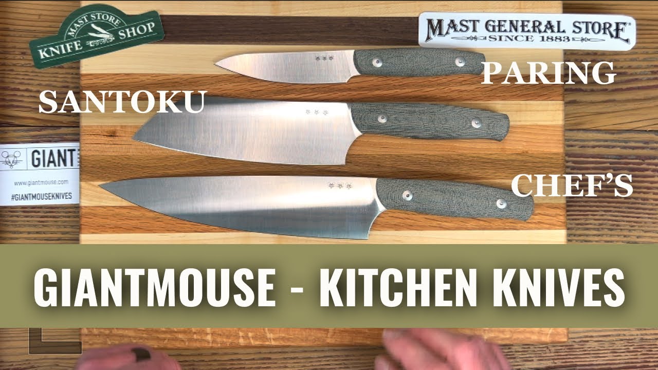 GiantMouse | Tactical Kitchen Knives | Santoku, Chef's, Paring - YouTube