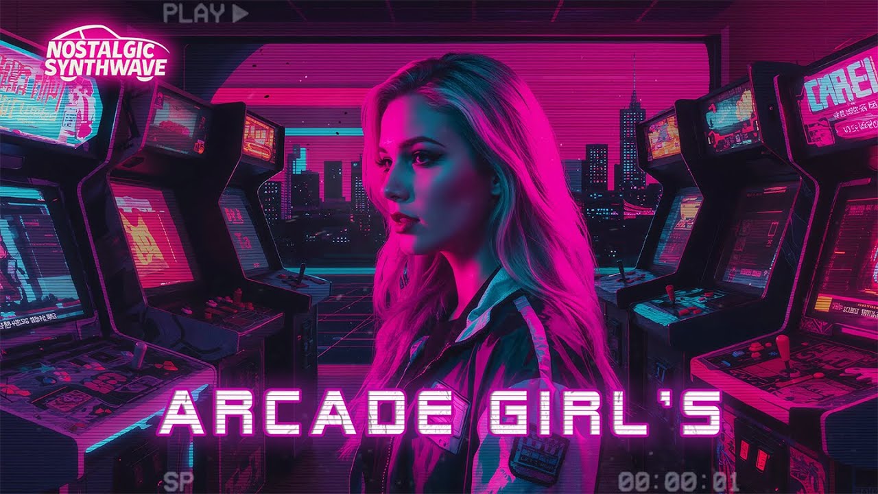 Retro Arcade Girl's Night 🕹️ Synthwave Music for Nostalgic Escape # ...