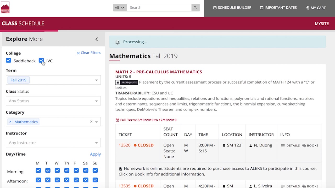 Class Schedule Tutorial - YouTube