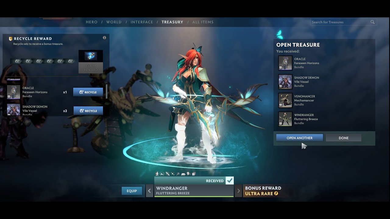 Dota 2, Winter 2024 Heroes' Hoard Treasure, The moment the arcana falls out - YouTube