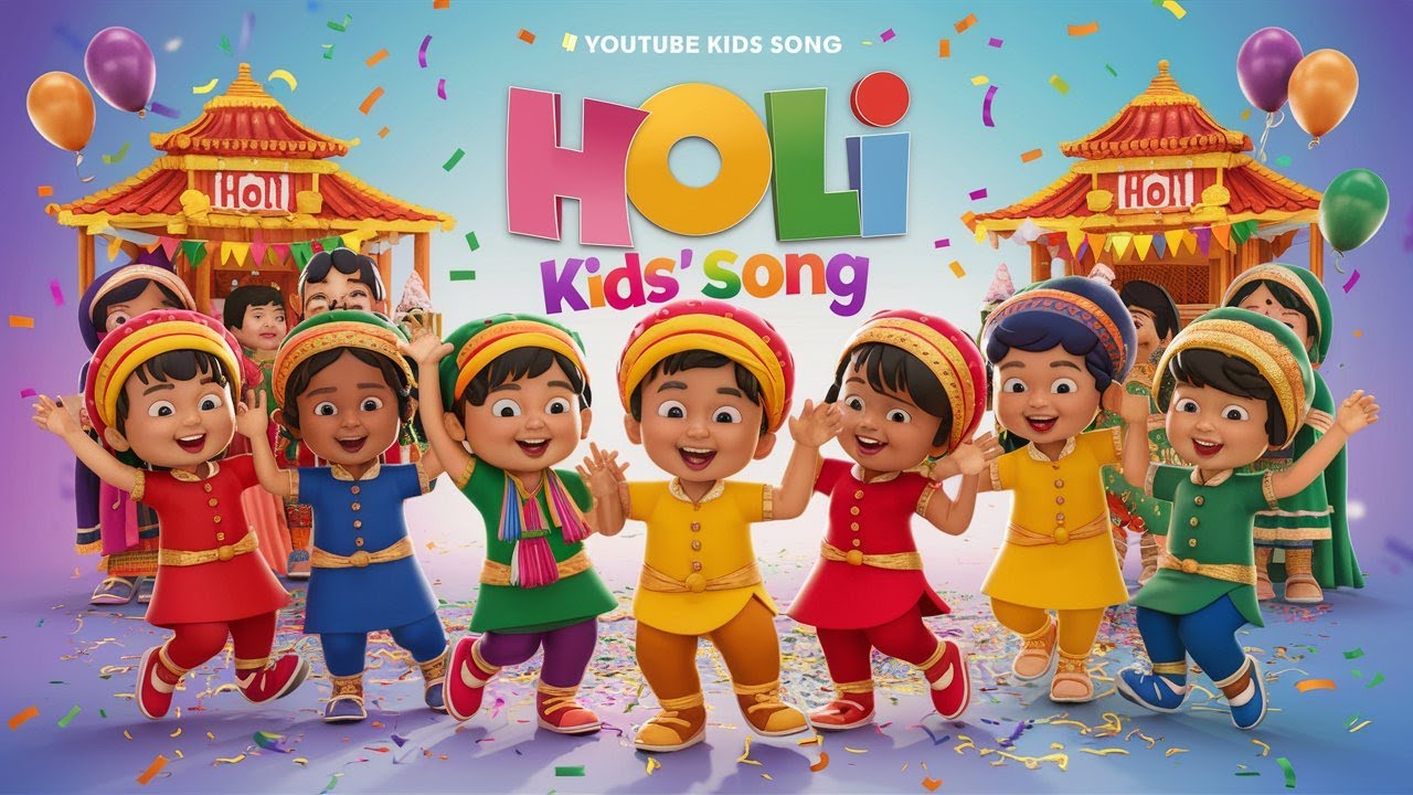Holi English Rhyme - Kids Video I Happy Holi English Rhyme I Happy Holi ...