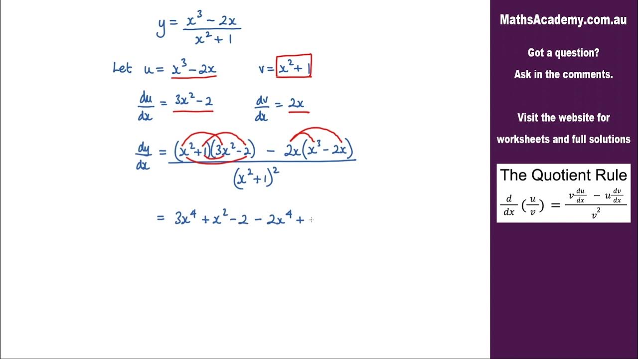 How to use the Quotient Rule - YouTube