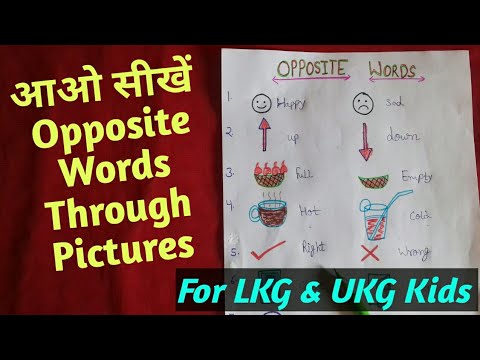 How To Learn Opposite Words Through Pictures. For LKG And UKG Kids # ...