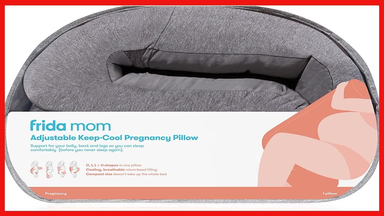 Frida Mom Adjustable Keep-Cool Pregnancy Pillow | Support for Belly ...