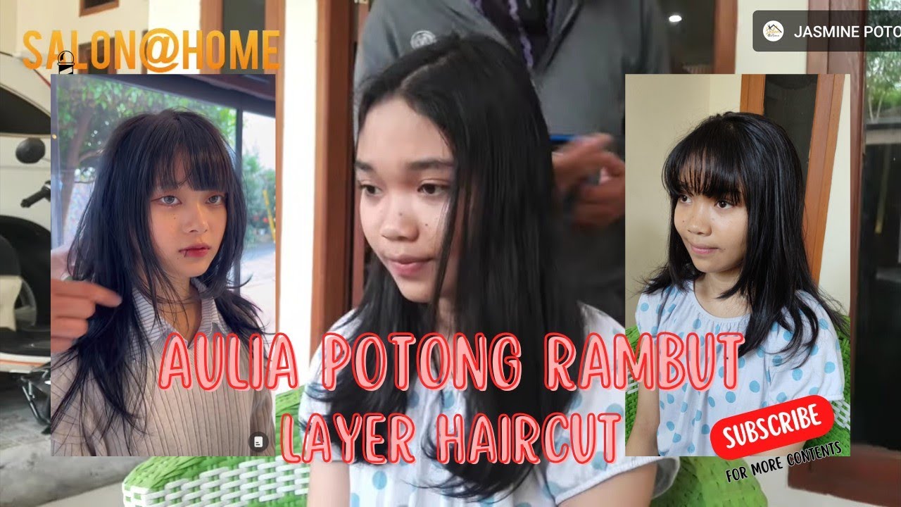Aulia Potong Rambut Layer Haircut Liat dari Tiktok ( Girl Long Layer ...