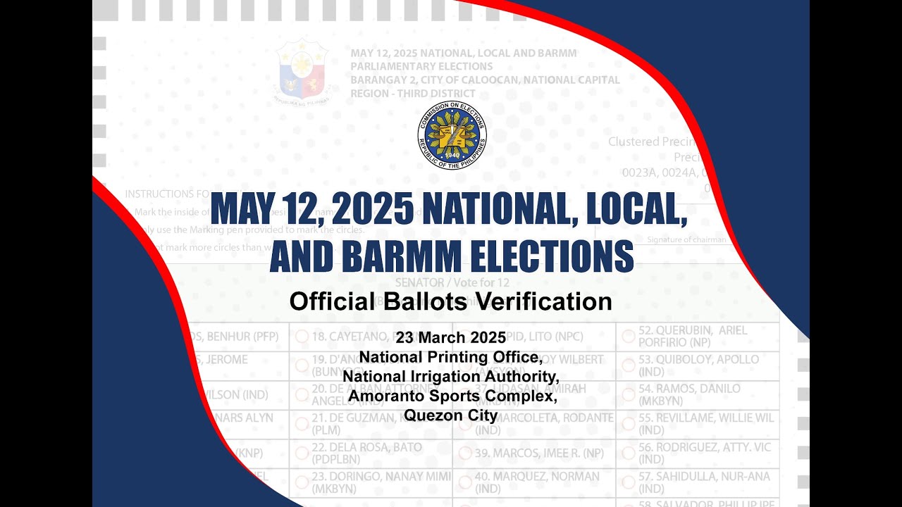 Verification of Official Ballots for the 2025 National, Local, and BARMM Elections - YouTube