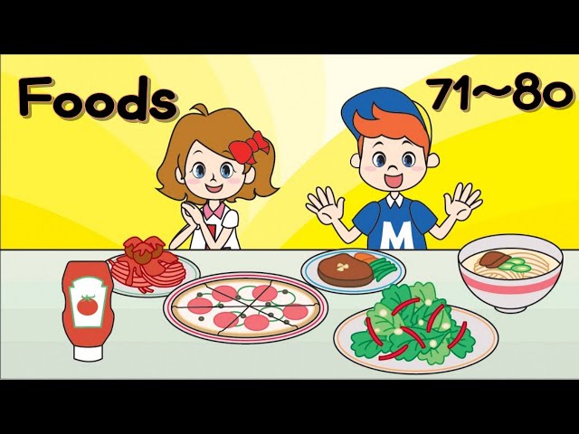 Easy Reading Practice for kids | 80 Foods 71-80 - Videos For Kids