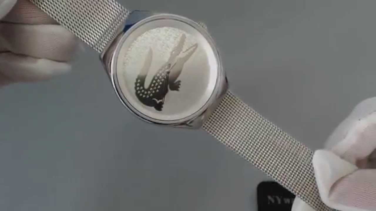 Women's Lacoste Valencia Steel Mesh Watch 2000810 - YouTube