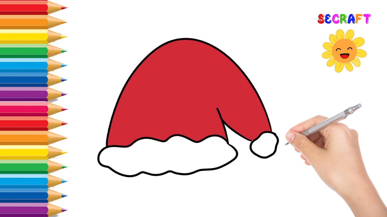 How to Draw Santa Hat, Cute Christmas Stuff - YouTube