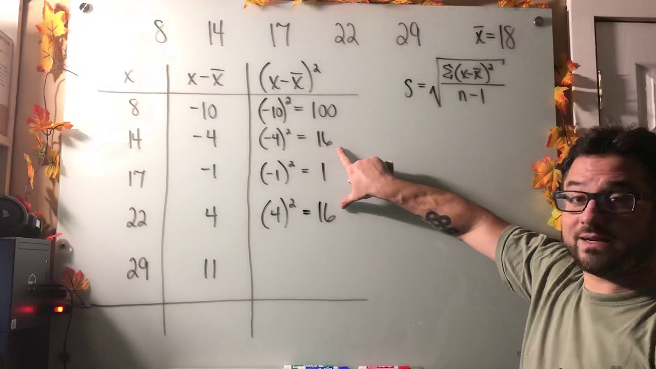 Standard Deviation - Calculating By Hand - YouTube