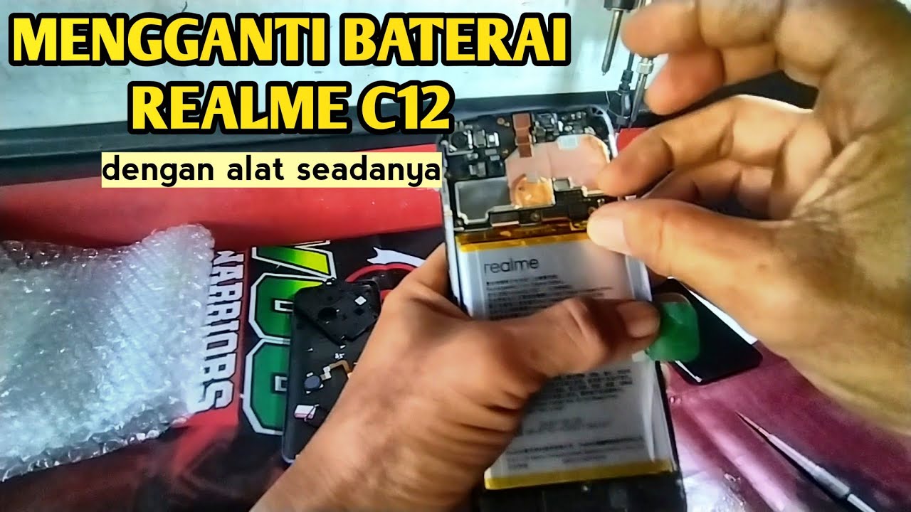 Cara ganti baterai realme C12 || How to replace the realme C12 battery ...