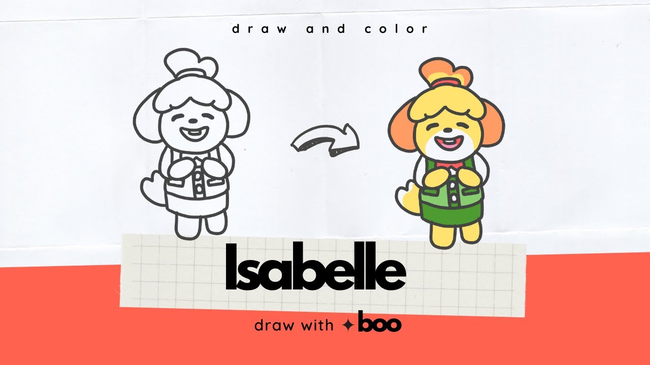 How to Draw and Color ISABELLE 🐶📚 from Animal Crossing | Easy Art ...