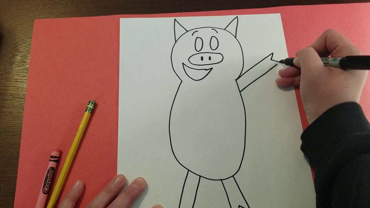 Directed drawing of Piggie - YouTube