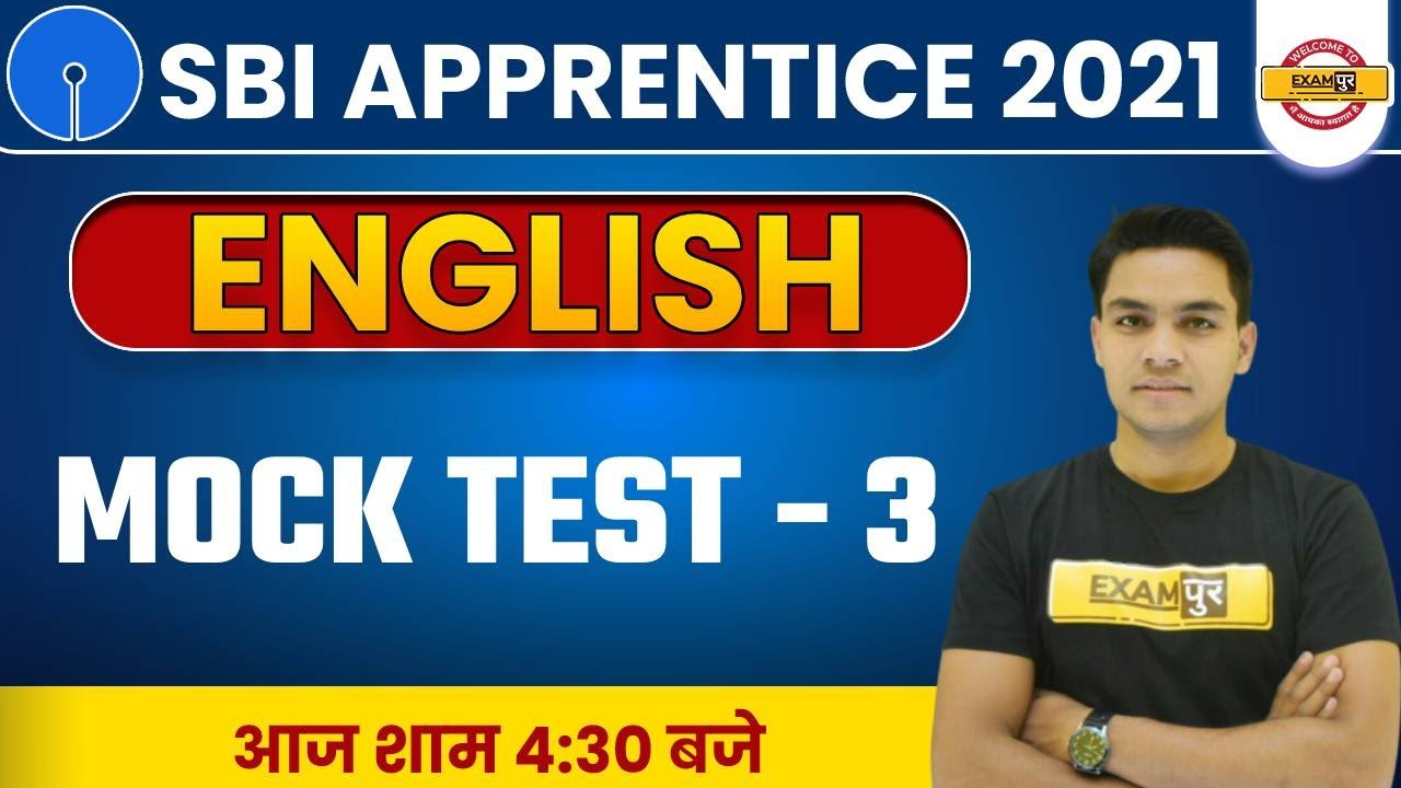SBI apprentice 2021 | English Classes | LIVE MOCK TEST- 3 | By Anil ...
