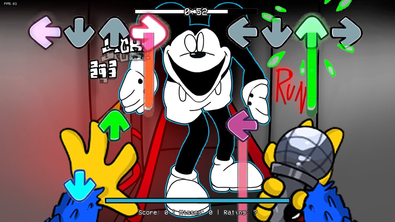 Huggy Wuggy VS Mickey Mouse in Vent First-Person // FNF Mod Poppy ...