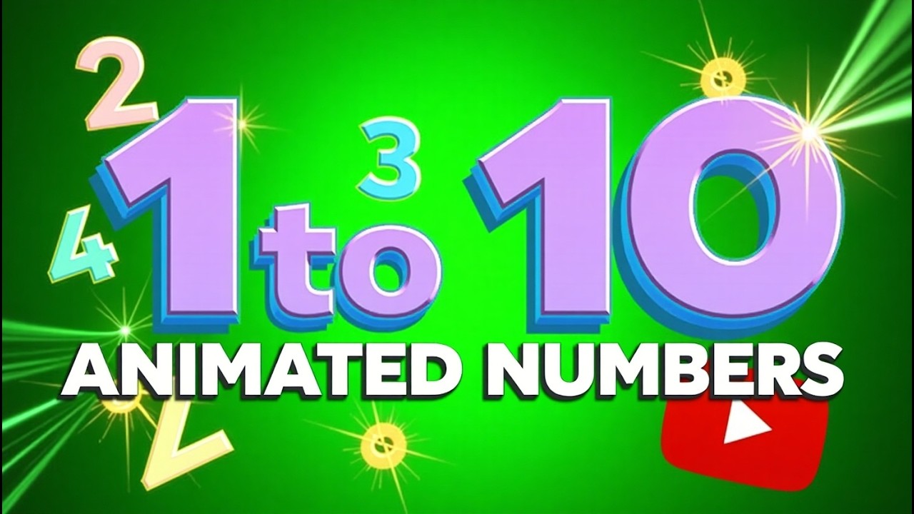 1 to 10 New Animated Numbers | No Copyright Green Screen 2025 - YouTube