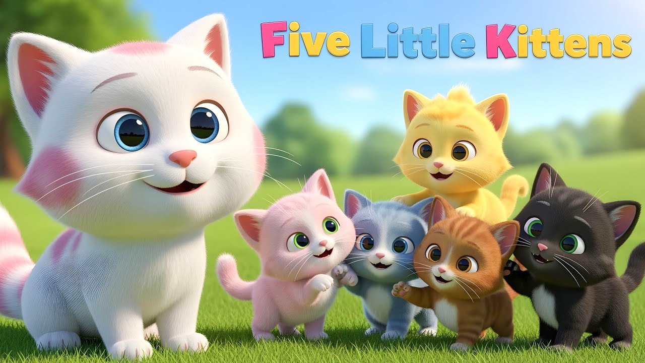 Five Little Kittens | Nursery Rhymes & Kids Songs in English | Meow ...