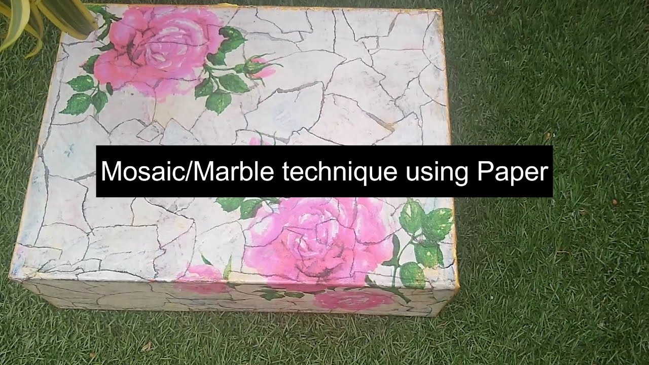 Faux Marble effect with paper|Make marble jewelery box with cardboard ...