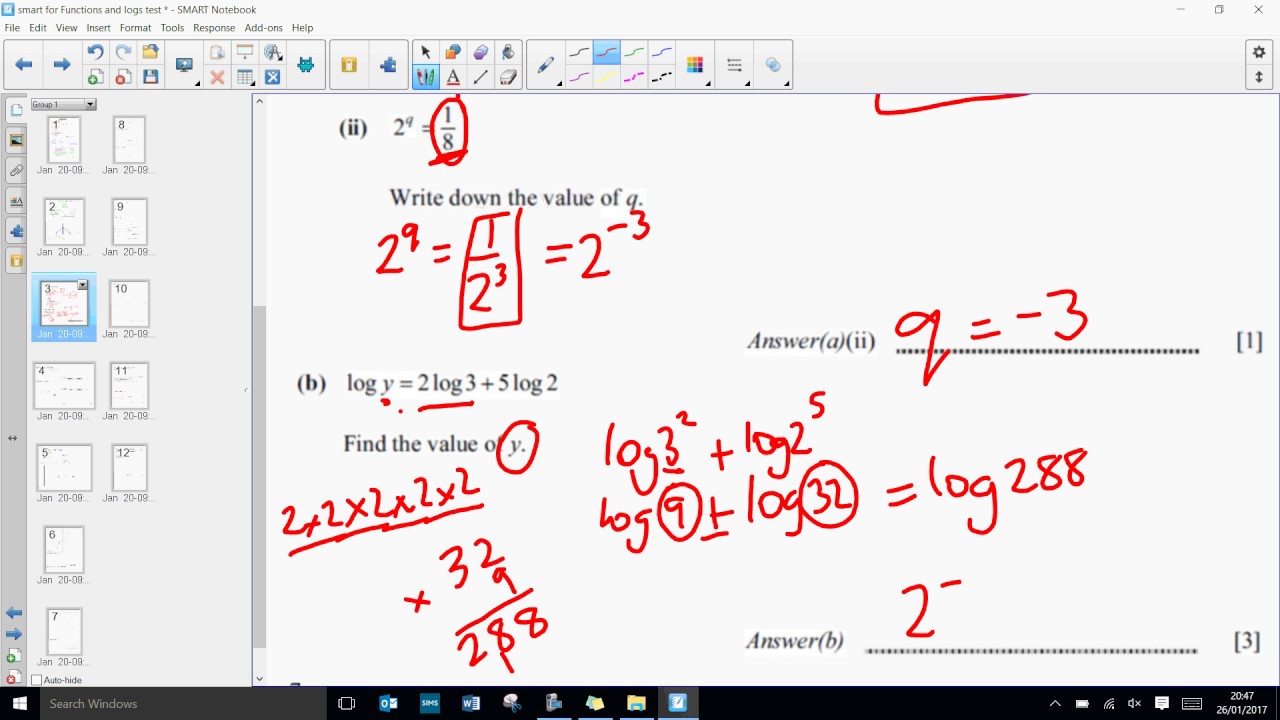 functions and log test part 2 - YouTube