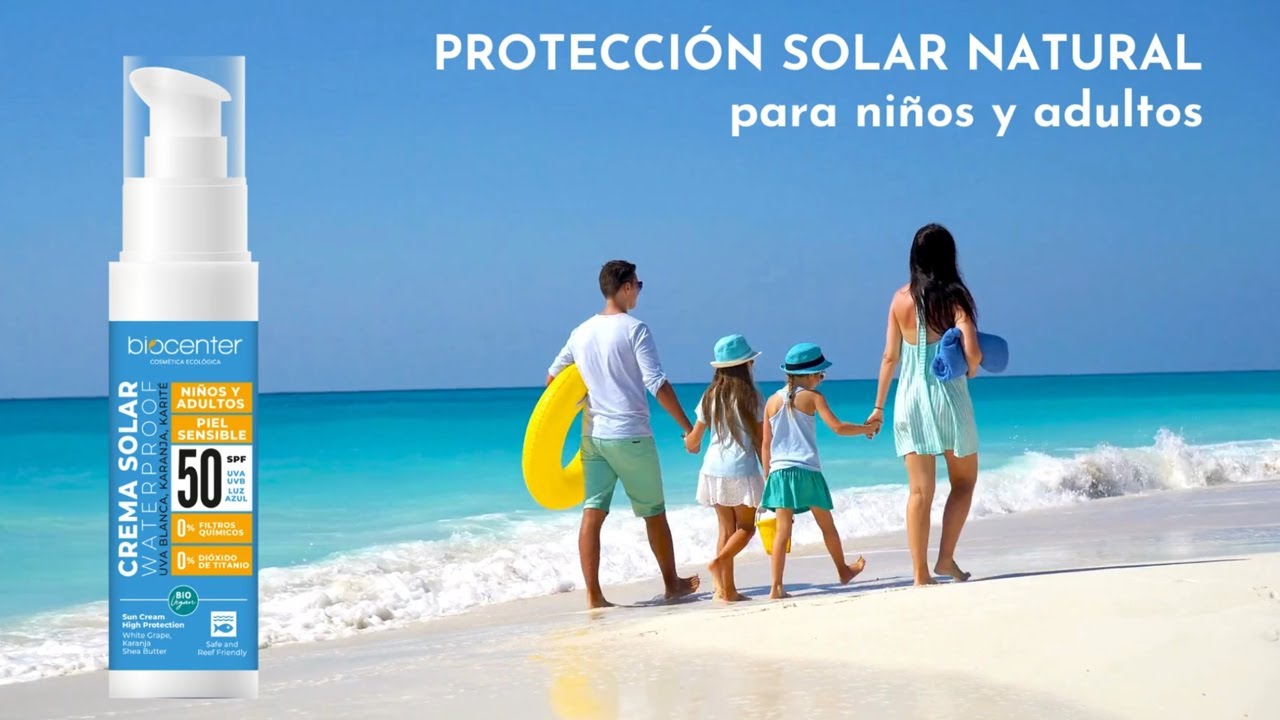 Biocenter Crema solar natural, amiga del mar y vegana Protector solar ...