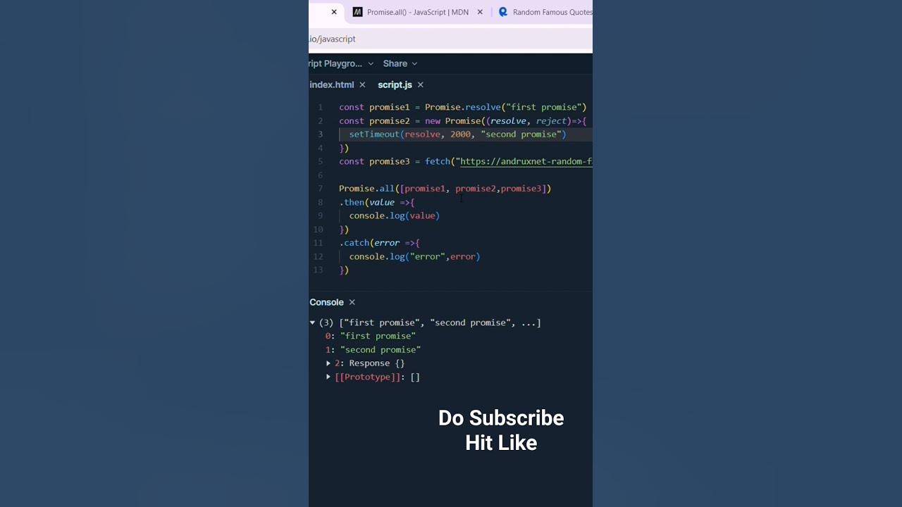 Promise All Promise Nodejs Javascript Hit Compilation Degree Javascripttutorial