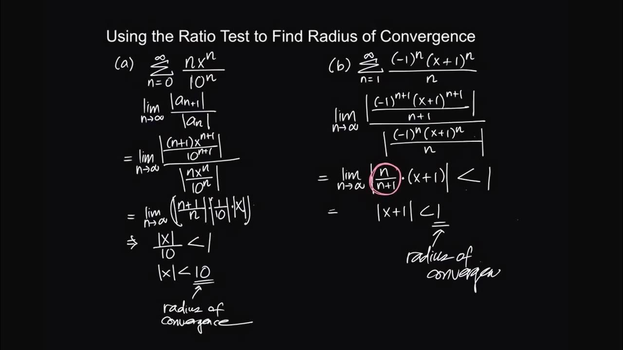 Using the Ratio Test to Find Radius of Convergence - YouTube