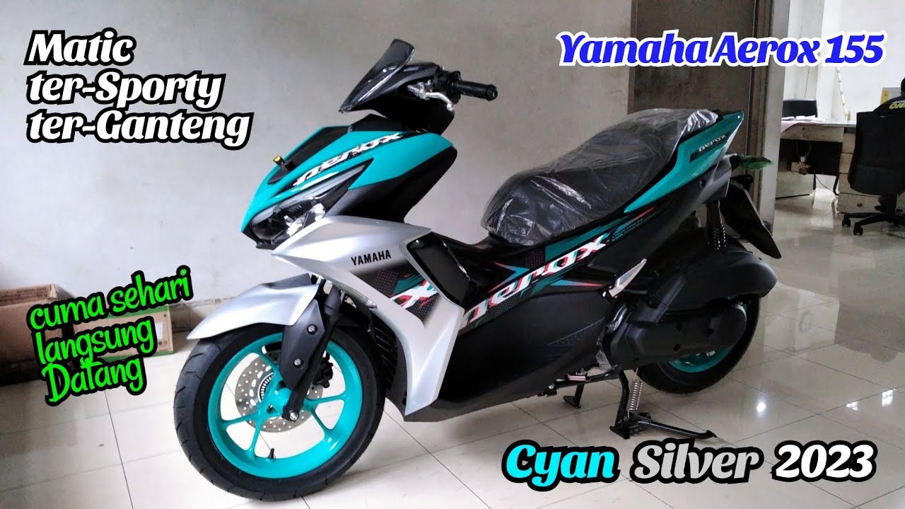 Yamaha Aerox 155 Cyan Silver 2023 - YouTube