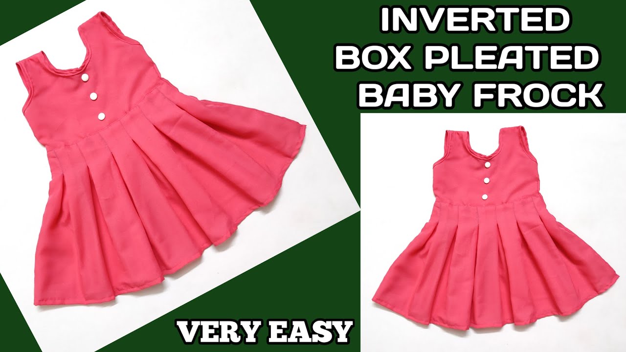 Box Pleated Baby Frock Design | Baby Frock Cutting and Stitching | Baby ...