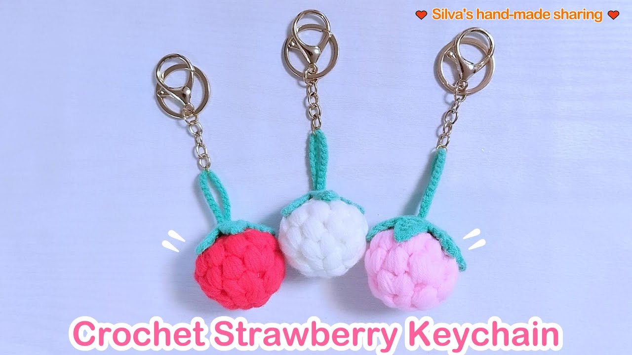 Super Easy Crochet Strawberry Keychain🍓 - YouTube