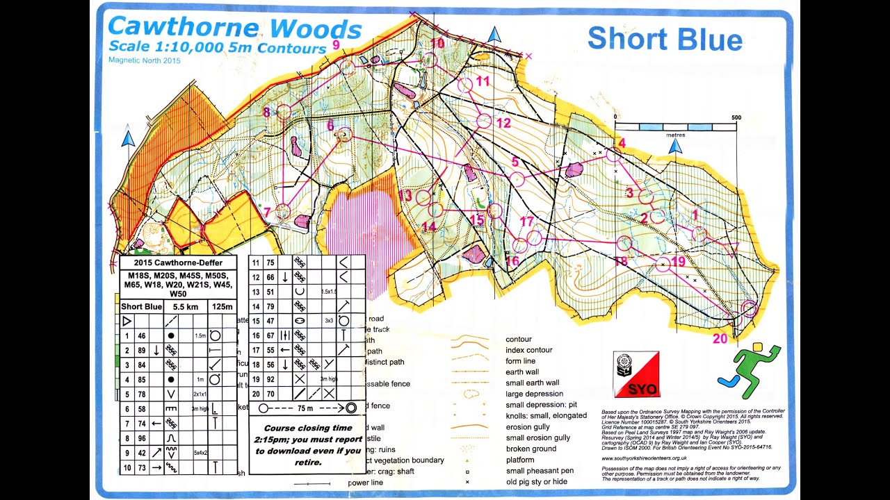 SYO Orienteering Cawthorne Woods, Barnsley 1 March 2015 - YouTube