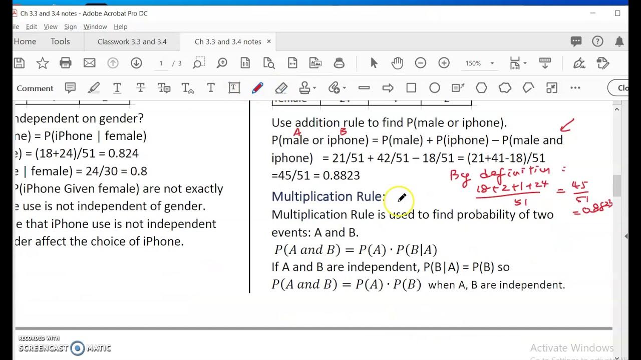 OpenStax Intro Stats Ch 3.3 Addition and Multiplication Rules - YouTube