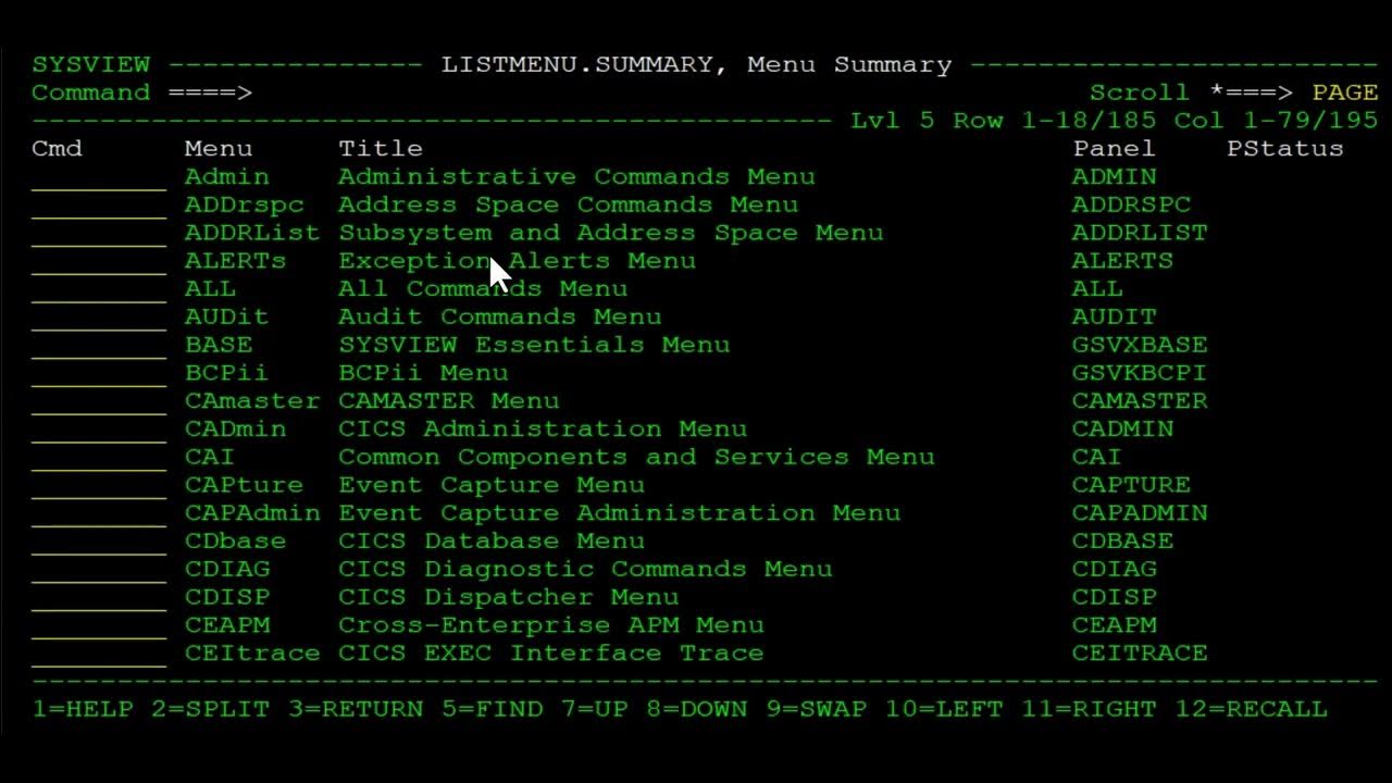 SYSVIEW Essentials: Navigate Using Menus and Commands - YouTube