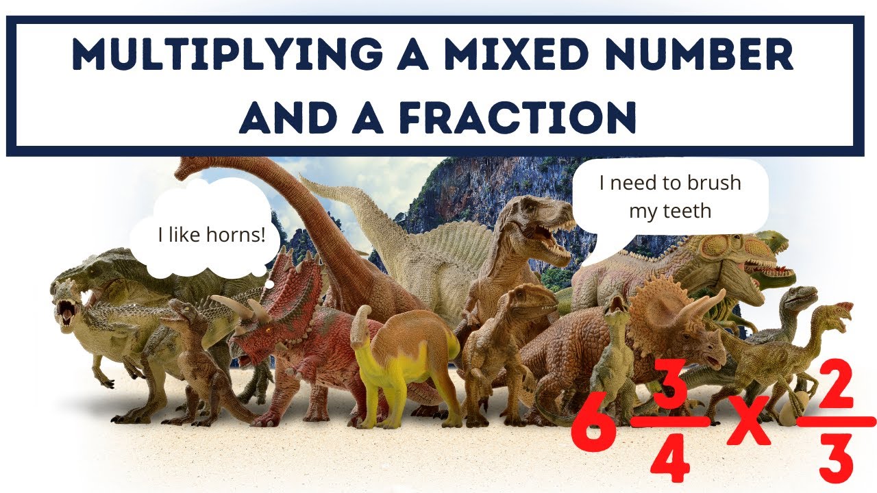 Multiplying A Mixed Number Times A Fraction - 5.NF.4 - 5.NF.6 - YouTube